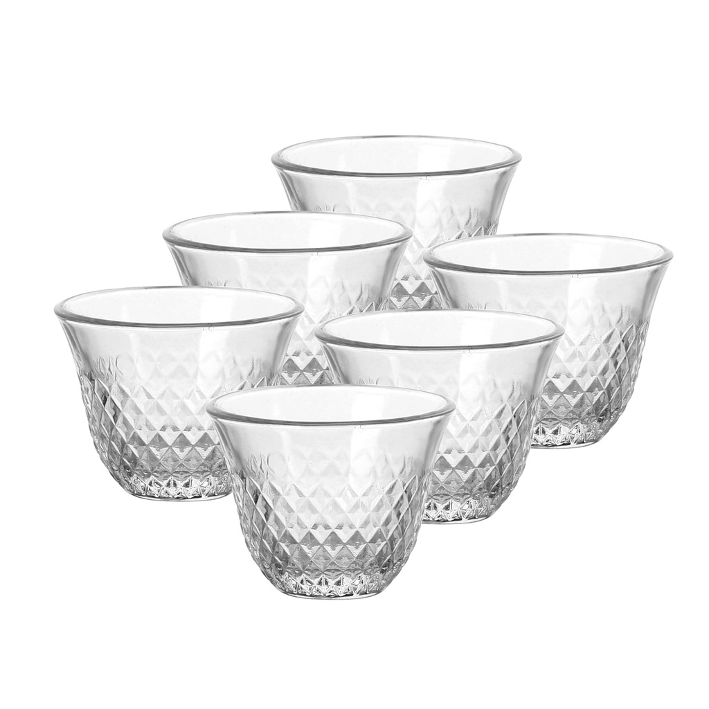 Glass 6 Pcs Cawa Cup Set 60 ml - Nexus Design | Al Makaan Store QR
